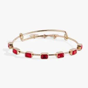 ALEX AND ANI Alex And Ani July Birthstone Emerald Cut Bangle Gold