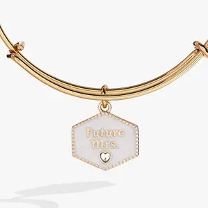 ALEX AND ANI Future Mrs." Mother Of Pearl Charm Bangle Bracelet