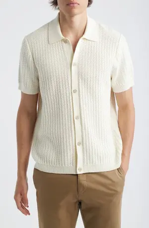 Vince Short Sleeve Cardigan - Blanco