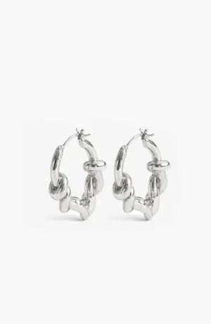 YOJ Knotted Maxi Hoops - Silver