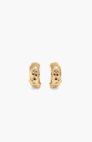 YOJ Flaro Flower Midi Hoop Earrings