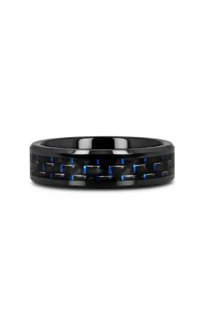 THORSTEN Thorsten Avitus Carbon Fiber Inlay Beveled Ceramic Ring 6mm