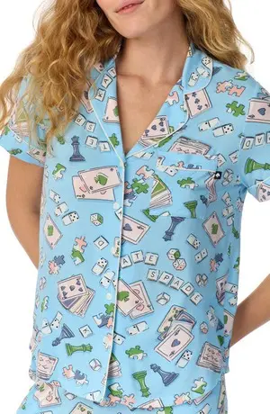 Kate Spade New York Print Crop Pajamas - Blue Print