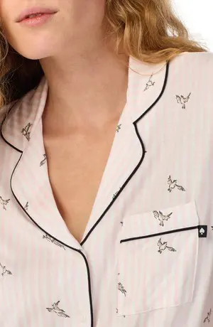 Kate Spade New York Print Short Pajamas - Pink Stripe