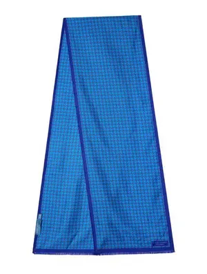 Robert Talbott Niven Houndstooth Scarf - Blue
