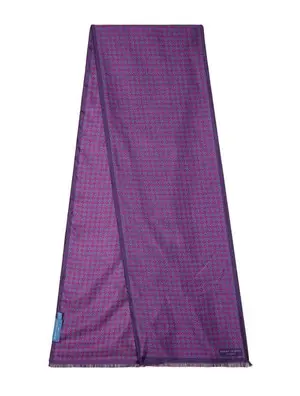 Robert Talbott Niven Houndstooth Scarf - Purple