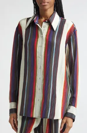 Christopher John Rogers Morris Stripe Button-up Shirt