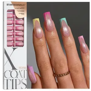 BTARTBOXNAILS Soft Gel Nail Tips Xcoattips® French Brighter Pastelcat-eye Base Collection - Long Square