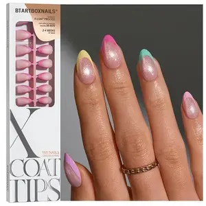 BTARTBOXNAILS Soft Gel Nail Tips Xcoattips® French Brighter Pastelcat-eye Base Collection - Short Almond