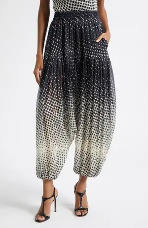 Christopher John Rogers Halftone Wiggle Dot Harem Pants - Black Multi