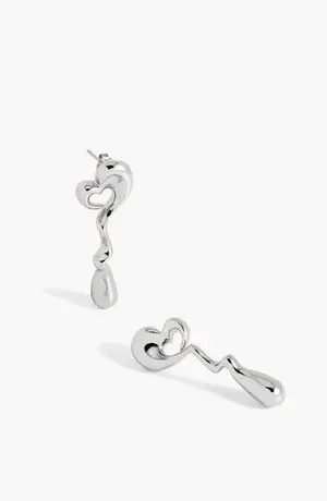 YOJ Agaoi Drop Face On Stud Earrings - Silver
