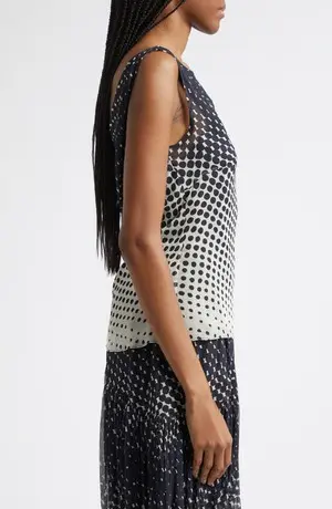 Christopher John Rogers Halftone Wiggle Dot Cowl Back Shell