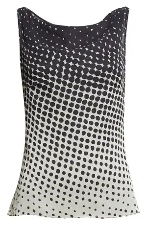 Christopher John Rogers Halftone Wiggle Dot Cowl Back Shell