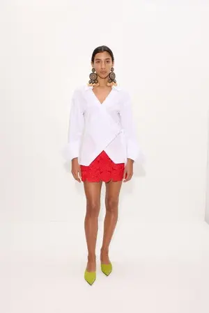 SIMONMILLER Anya Poplin Wrap Top - Macadamia