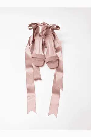 FOREVER & ALWAYS SHOES Rova Bow Block Heel Sandal - Pink