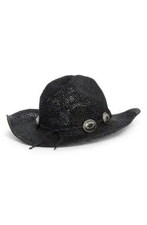 Bp. Boho Straw Cowboy Hat With Concho Trim