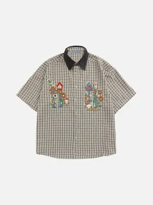 AELFRIC EDEN Plaid Embroidery Shirt