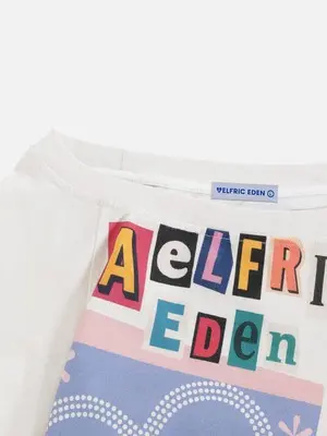 AELFRIC EDEN Dachshund Collage Off-the-shoulder T-shirt