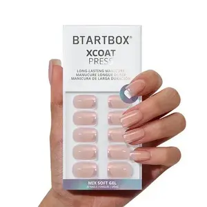 BTARTBOXNAILS Press-on Nails Set Short Square - Muted Glitz