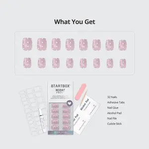 BTARTBOXNAILS Press-on Nails Set Short Square - Sugar Pop