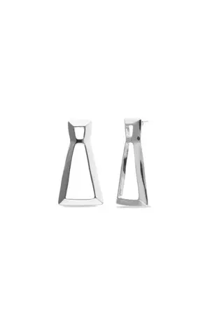UNODE50 Tone Sculptural Drop Earrings - Silver