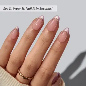 BTARTBOXNAILS Press-on Nails Almond Nail Set - Pink Aurora