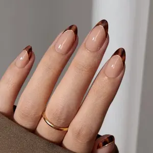 BTARTBOXNAILS Press-on Nails Almond Nail Set - Tortoise Shell