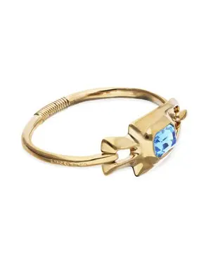 UNODE50 Sculptural Bracelet With Blue Crystal