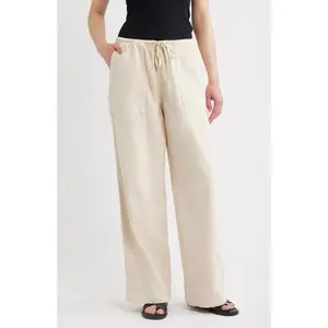 Rag & Bone Claire Cotton Blend Wide Leg Pants - Sand