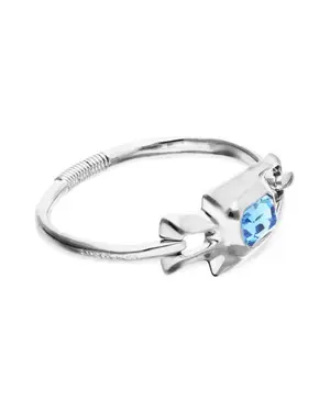 UNODE50 Sculptural Bracelet With Blue Crystal