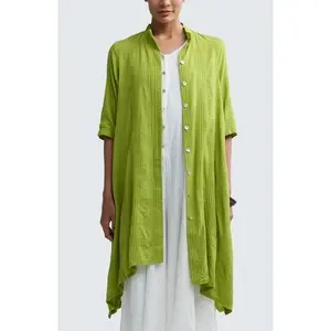 LUUKAA Vela Check-embroidered Shirt Dress - Lime