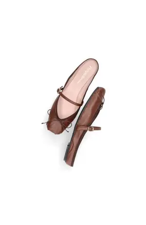 Pretty Ballerinas Square Toe Ballet Slide With Bow Detailing