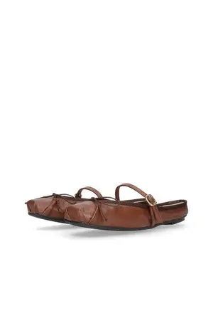 Pretty Ballerinas Square Toe Ballet Slide With Bow Detailing