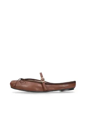 Pretty Ballerinas Square Toe Ballet Slide With Bow Detailing