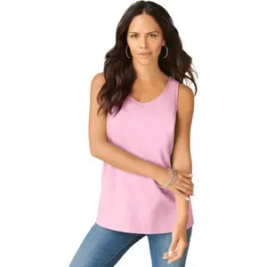 ROAMAN'S Cotton Scoopneck Tank Top - Primrose