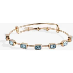 ALEX AND ANI March Birthstone Emerald Cut Bangle - Gold