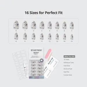 BTARTBOXNAILS Press-on Nails Set Short Almond - Pathside Lilac
