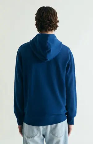 SCALPERS Embroidered Cotton Hoodie - Darkblue