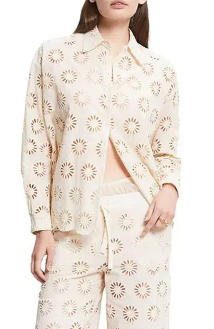 OTTOD'AME Cutwork Embroidered Cotton Shirt - Ecru