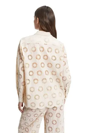 OTTOD'AME Cutwork Embroidered Cotton Shirt