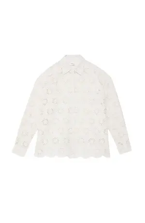 OTTOD'AME Cutwork Embroidered Cotton Shirt