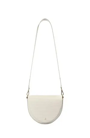 SCALPERS Embossed Leather Shoulder Bag - Ecru