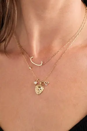 ALEX AND ANI Leo Zodiac Charm Cluster Necklace With Lion Head And Crystal Accents