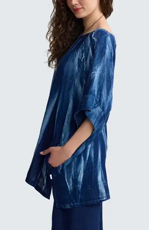 LUUKAA Quinn Batik-effect Back-button Tunic