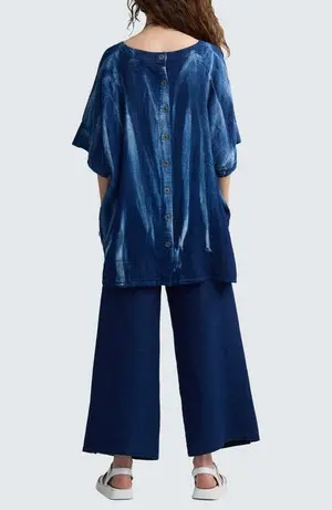 LUUKAA Quinn Batik-effect Back-button Tunic