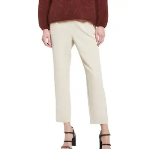 OTTOD'AME Patterned Ankle-length Trousers - Ecru