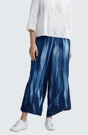LUUKAA Skylar Batik-effect Wide-leg Pants - Candy Sky