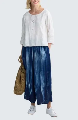 LUUKAA Skylar Batik-effect Wide-leg Pants