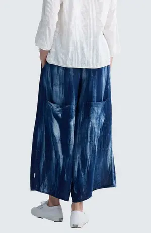LUUKAA Skylar Batik-effect Wide-leg Pants