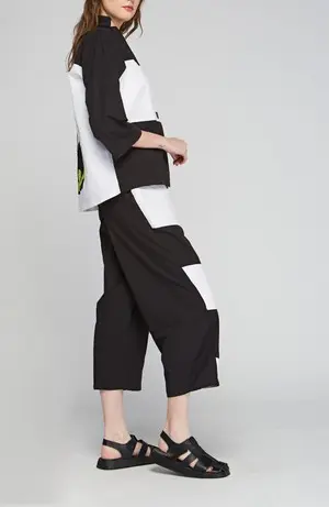 LUUKAA Sonata Poplin Pants With Horizontal Seam Detail